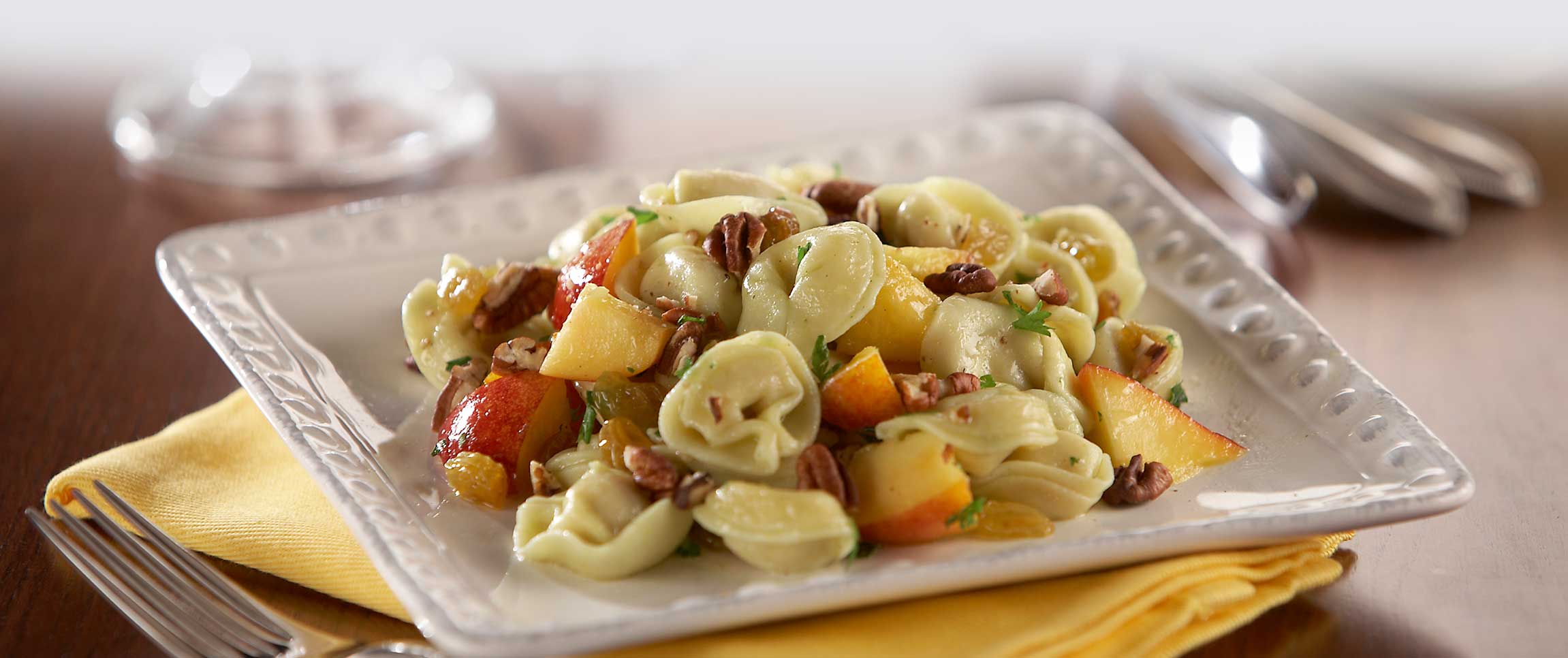 Cheese Tortellini Peach Salad